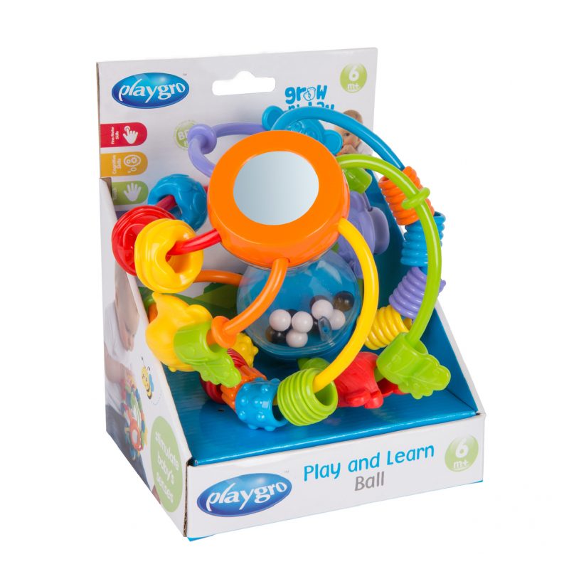 Playgro Play And Learn Ball ของเล่นเขย่าสีสันสดใส - Kiddo Pacific
