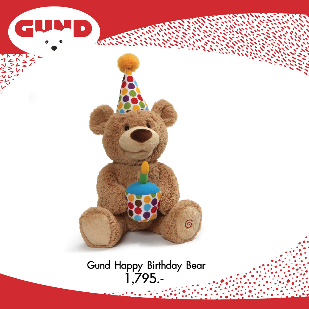 ตุ๊กตาหมี Gund Happy Birthday Bear - ตุ๊กตาร้องเพลง - Kiddo Pacific