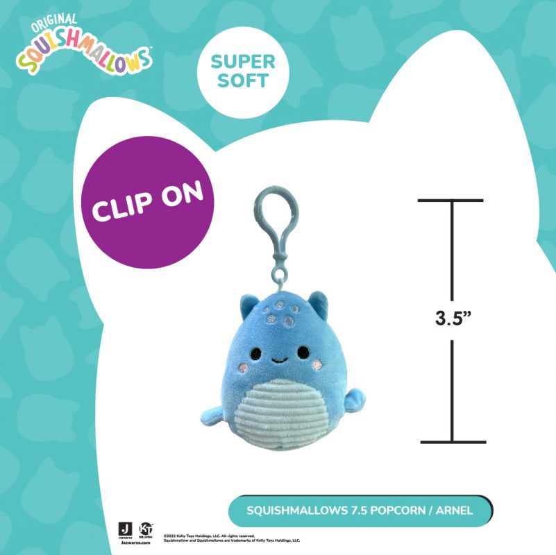Squishmallows 3.5" Clip On - Lune ตุ๊กตา สควิชเมลโล่ พวงกุญแจ - Kiddo ...