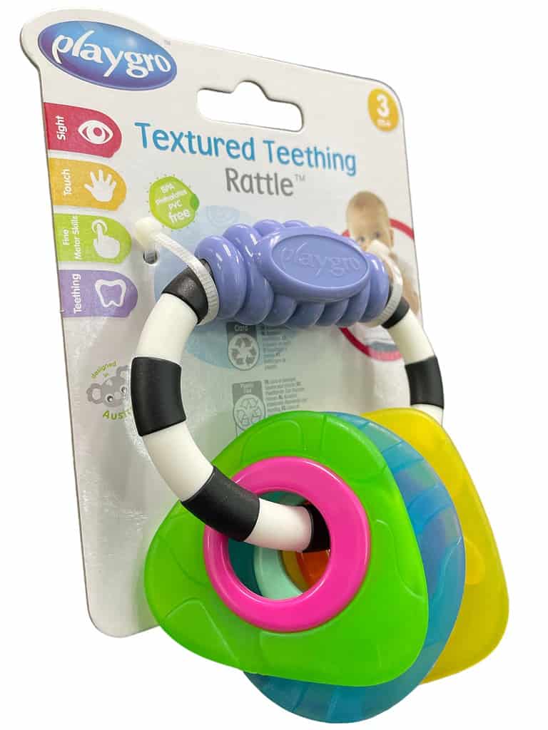Playgro Textured Teething Rattle-Refresh ยางกัด - Kiddo Pacific