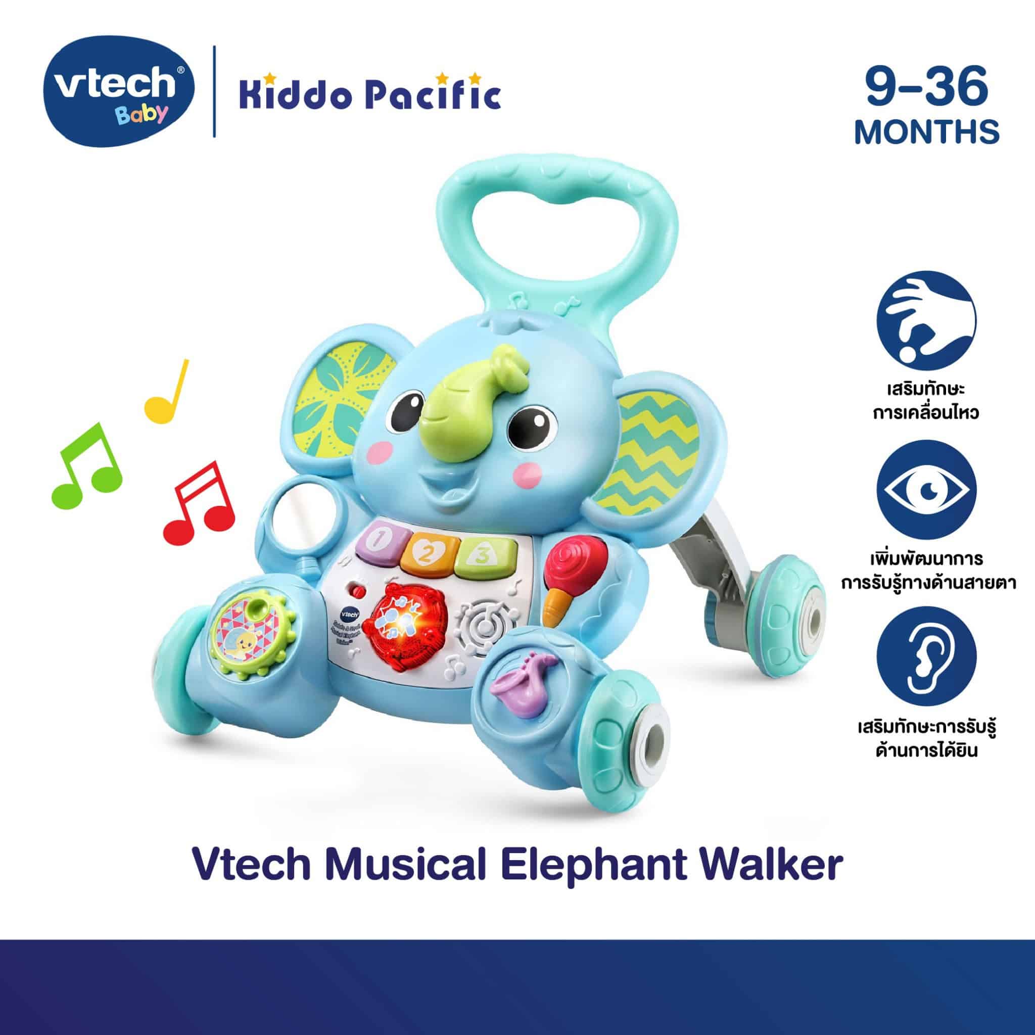 Vtech Musical Elephant Walker รถเข็นช่วยเด็กหัดเดิน - Kiddo Pacific